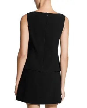 Theory Boat Neck Sleeveless Mini Dress - Black