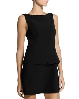 Theory Boat Neck Sleeveless Mini Dress - Black
