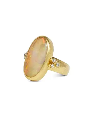 Gurhan 24k Yellow Opal And Diamond Ring - Gold