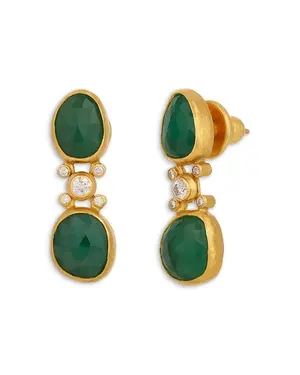 Gurhan 24k Yellow Emerald, And Diamond Drop Earrings - Gold
