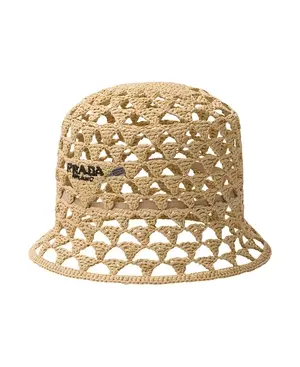 Prada Crochet Bucket Hat - Neutral