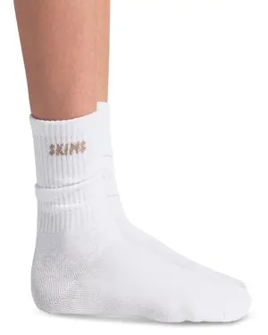 SKIMS Ribbed Crew Socks Pack Of 3 - Snow Logo