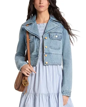 Michael Kors Cropped Denim Jacket - Horizon Wash
