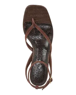 Sam Edelman Pax Ankle Strap Thong Sandals - Ande Brown