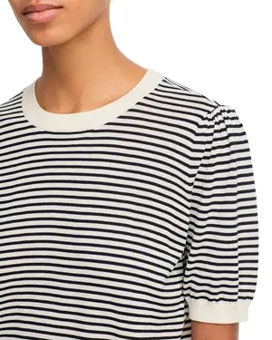 FRAME Striped Gathered Sweater
