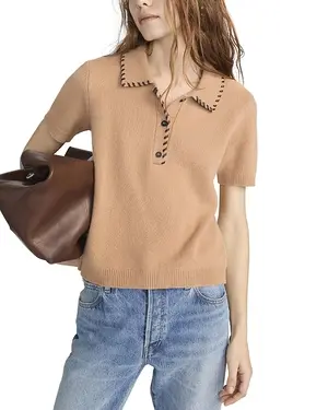 FRAME Leather Stitch Polo