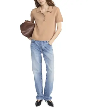 FRAME Leather Stitch Polo