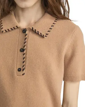 FRAME Leather Stitch Polo