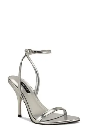 Nine West Villo Ankle Strap Sandals - Silver