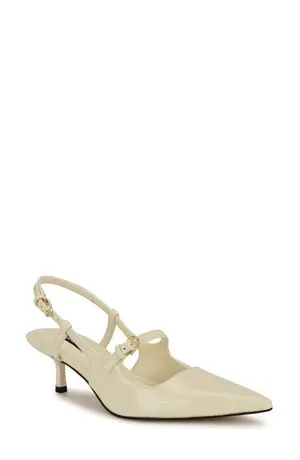 Nine West Amayo Pointed Toe Slingback Pumps - Ivory