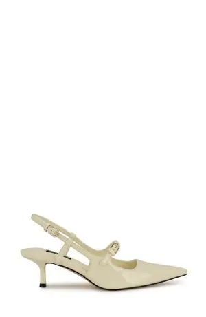 Nine West Amayo Pointed Toe Slingback Pumps - Ivory