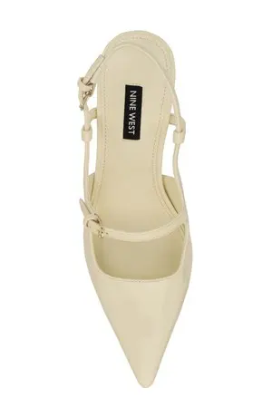 Nine West Amayo Pointed Toe Slingback Pumps - Ivory
