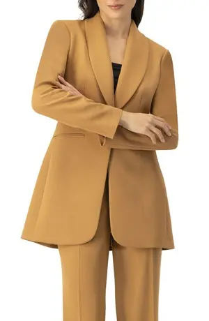 IVONNE Single-button Shawl Lapel Blazer