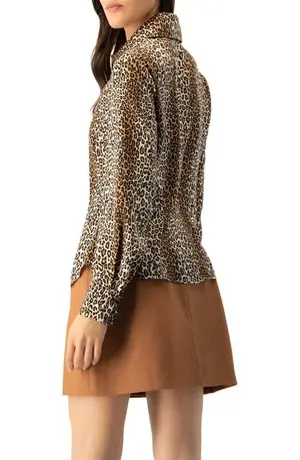 IVONNE Animal Print Satin Shirt