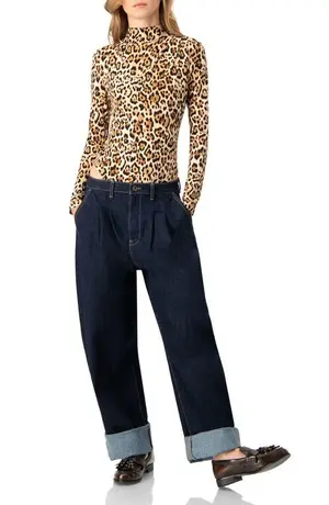 IVONNE Long Sleeve Animal Print Bodysuit