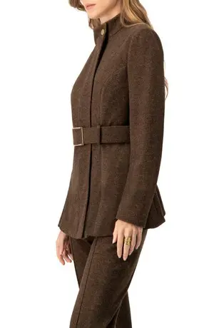 IVONNE Belted High Neck Coat