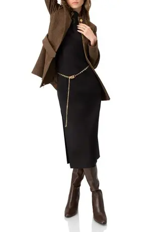 IVONNE Belted High Neck Coat