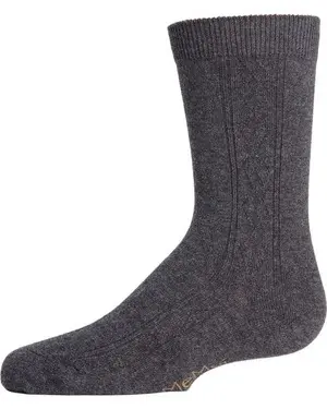 MEMOI Clocking Argyle Crew Socks - Gray