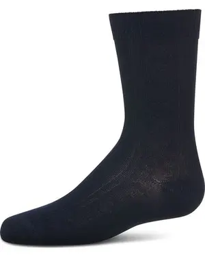 MEMOI Clocking Argyle Crew Socks - Navy
