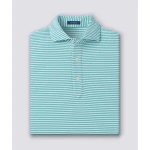 TURTLESON Dean Stripe Performance Polo - Quartz/turtle
