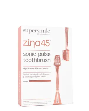 SUPERSMILE Zina45 Sonic Pulse Toothbrush Replacement Heads - Chrome Rose