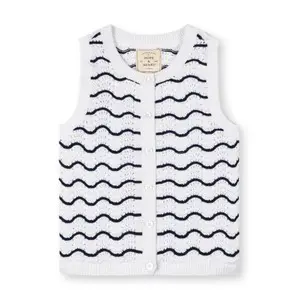 HOPE & HENRY Organic Button-front Sweater Tank