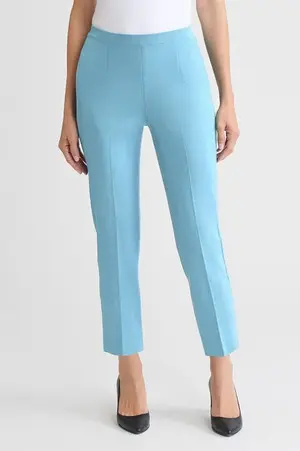 Ming Wang Knit Straight-leg Ankle Pants