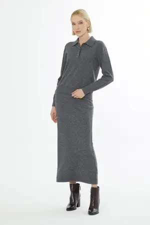 GIZIA Wool Cashmere Button-front Sweater