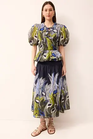 MARIE OLIVER Owens Midi Skirt - Heron