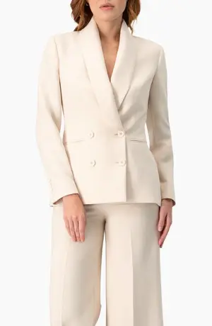 IVONNE Double-breasted Blazer With Shawl Lapel