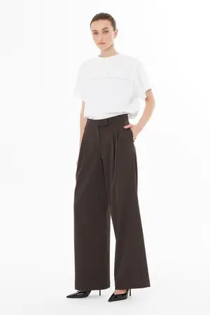 GIZIA Pleated Wide-leg Trousers
