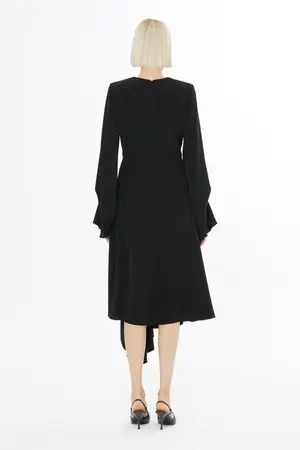GIZIA Pleated Front Midi Dress