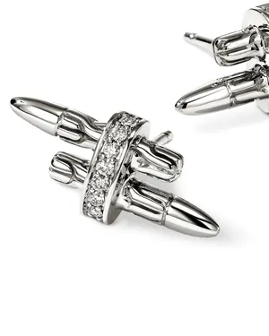 John Hardy Sterling Spear Diamond Stud Earrings - Silver