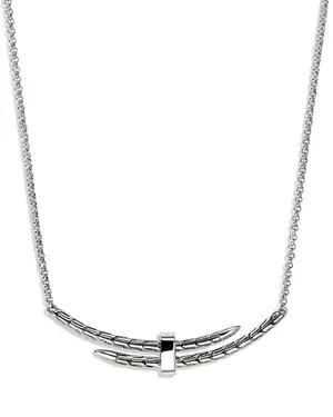 John Hardy Sterling Spear Diamond Bypass Pendant Necklace - Silver