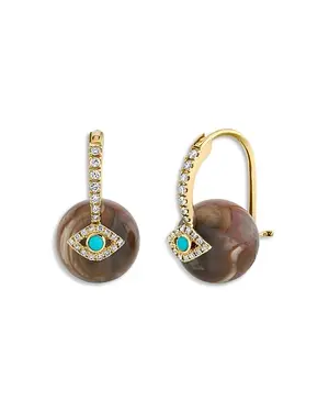 SYDNEY EVAN 14k Yellow Evil Eye Earrings - Gold