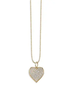 SYDNEY EVAN 14k Yellow Diamond Pave Heart Necklace - Gold