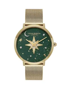 OLIVIA BURTON Celestial Nova Watch, 35mm - Green/gold