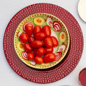 VIETRI Pelli Glass Charger - Red