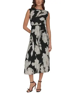 Donna Karan New York Pleated Midi Dress