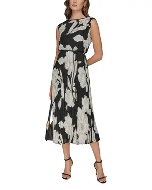 Donna Karan New York Pleated Midi Dress