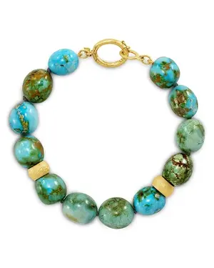 JORGE ADELER 18k Yellow Sonoran Turquoise Beaded Bracelet - Gold