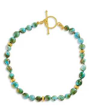 JORGE ADELER 18k Yellow Sonoran Turquoise Bead Bracelet - Gold