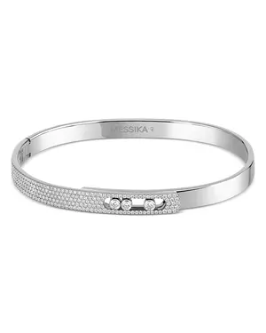 Messika 18k Move Noa Diamond Semi-pave Bangle Bracelet - White Gold