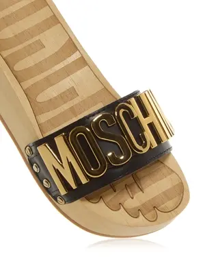 Moschino Logo Slide Sandals