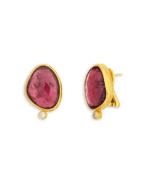Gurhan 24k Yellow Tourmaline, And Diamond Stud Earrings - Gold