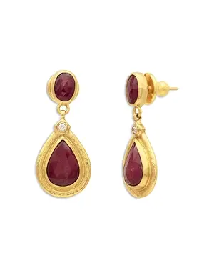 Gurhan 18k & 24k Yellow Ruby Drop Earrings