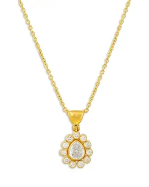 Gurhan 22k & 24k Yellow Gold Diamond Flower Pendant Necklace - White/gold