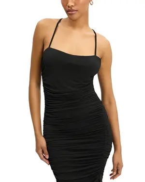 Herve Leger Ruched Jersey Mini Dress - Black