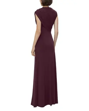 Herve Leger High Slit Asymmetrical Gown - Pinot
