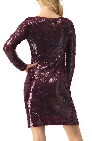 IVONNE Sequin Long-sleeve Mini Dress